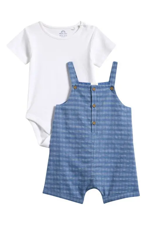 NEXT Gingham Denim Romper & Bodysuit Set - Blue