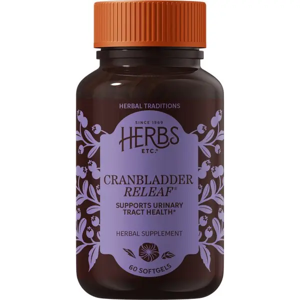 HERBS ETC. Cranbladder Releaf Softgels, Bladder & Urinary Support - No Color