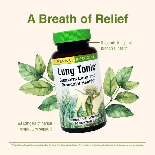 HERBS ETC. Lung Tonic Herbal Lung & Bronchial Support Softgels