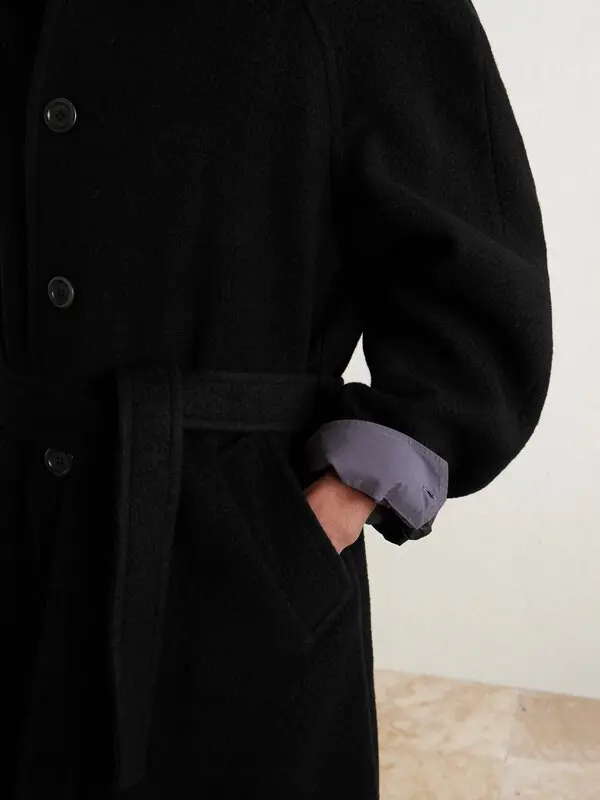 AMOMENTO Belted Wool-blend Coat