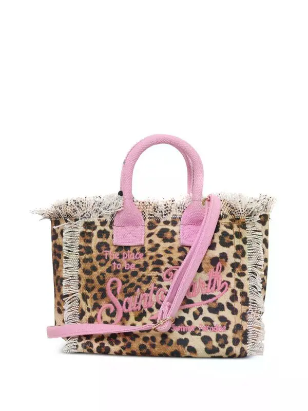 MC2 SAINT BARTH Mini Vanity Leopard-print Fringed Bag