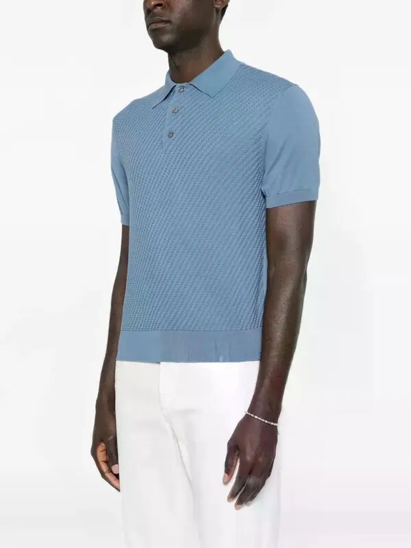 Canali Textured Polo Shirt