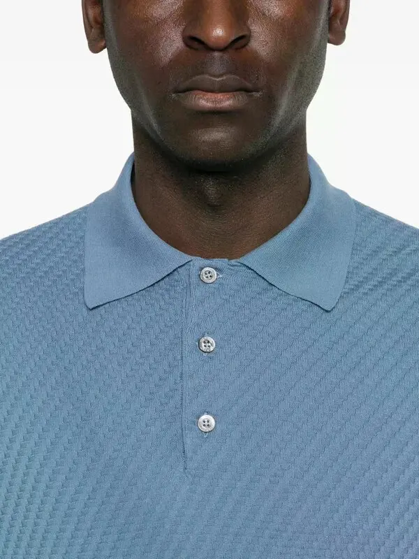 Canali Textured Polo Shirt