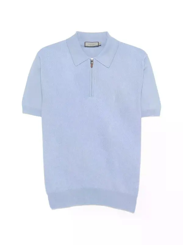 Canali Zip Polo Shirt - Blue
