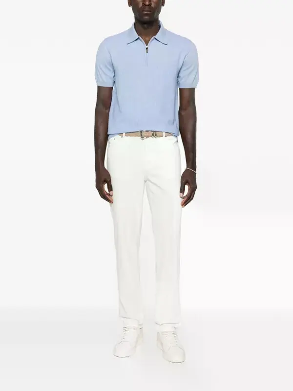 Canali Zip Polo Shirt - Blue