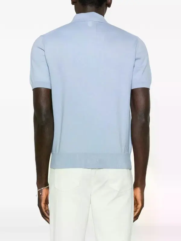 Canali Zip Polo Shirt - Blue