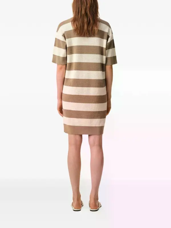 AMI Paris Cotton Polo Dress With De Coeur Patch