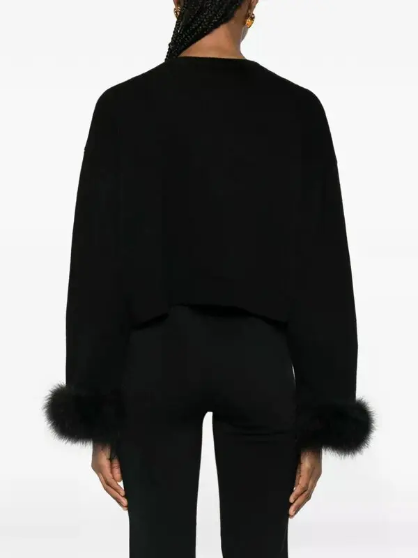 Valentino Garavani Cashmere Jumper With Feather Trim