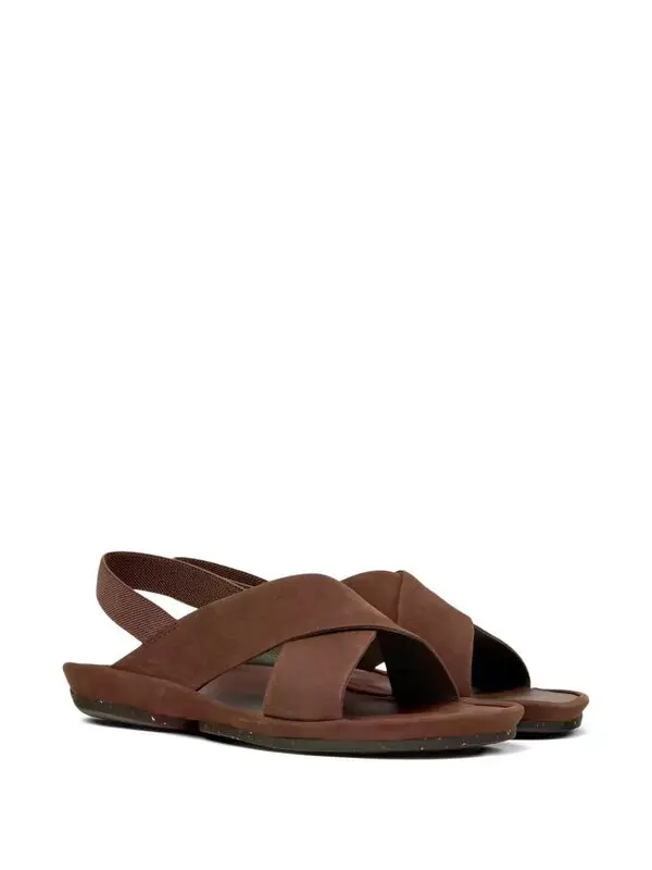 Camper Crossover-strap Sandals - Brown
