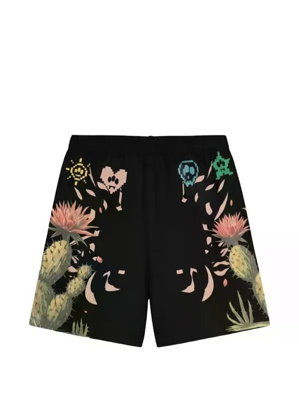 BARROW Cactus-print Shorts - Black