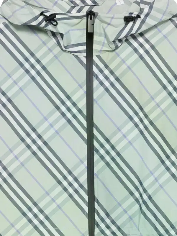 Burberry Checked Hooded Jacket - Green