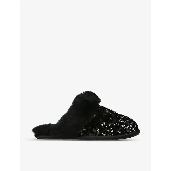 UGG Scuffette Ii Sequin-embellished Sheepskin Slippers - Black