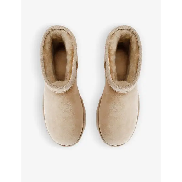 UGG Classic Mini Ii Logo-patch Suede And Shearling Ankle Boots