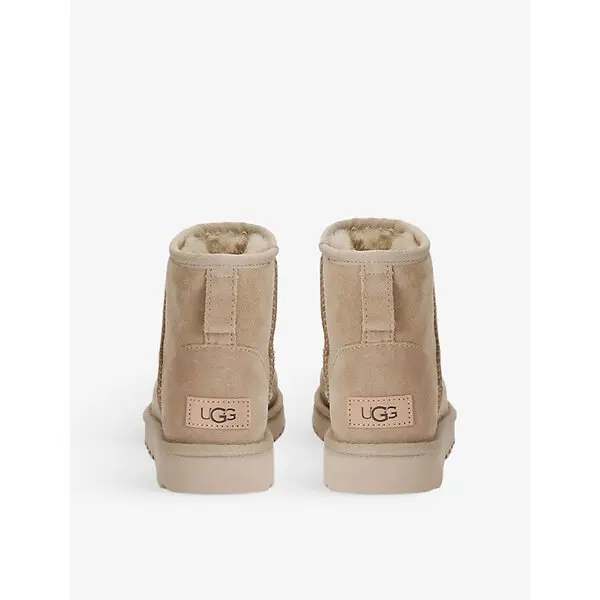 UGG Classic Mini Ii Logo-patch Suede And Shearling Ankle Boots