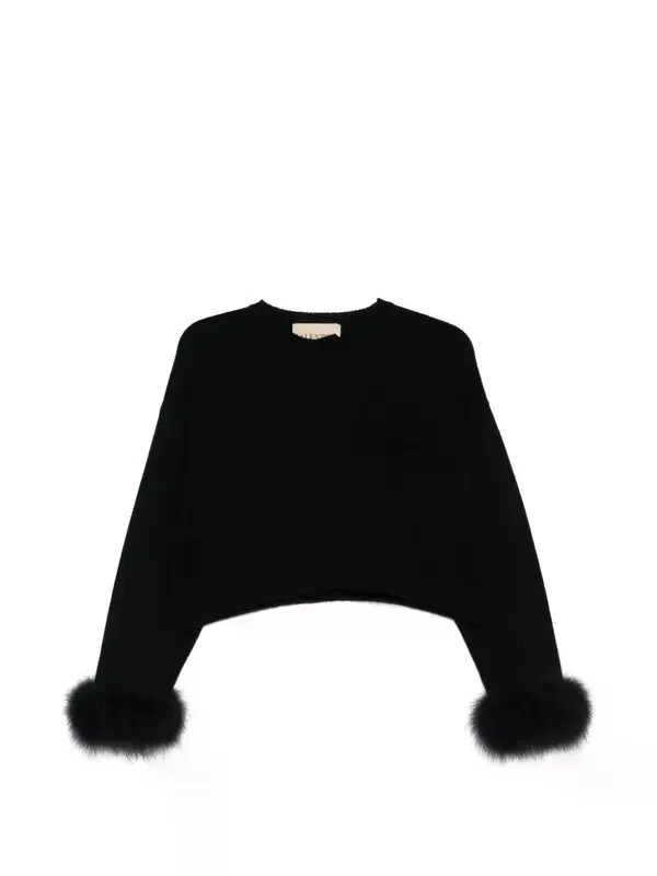Valentino Garavani Fur-trim Sweater - Black