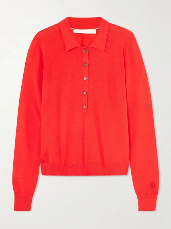 RÙADH Merino Wool Dea Embroidered Polo Sweater