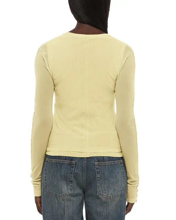 Helmut Lang Mesh Layered Tee - Limoncello