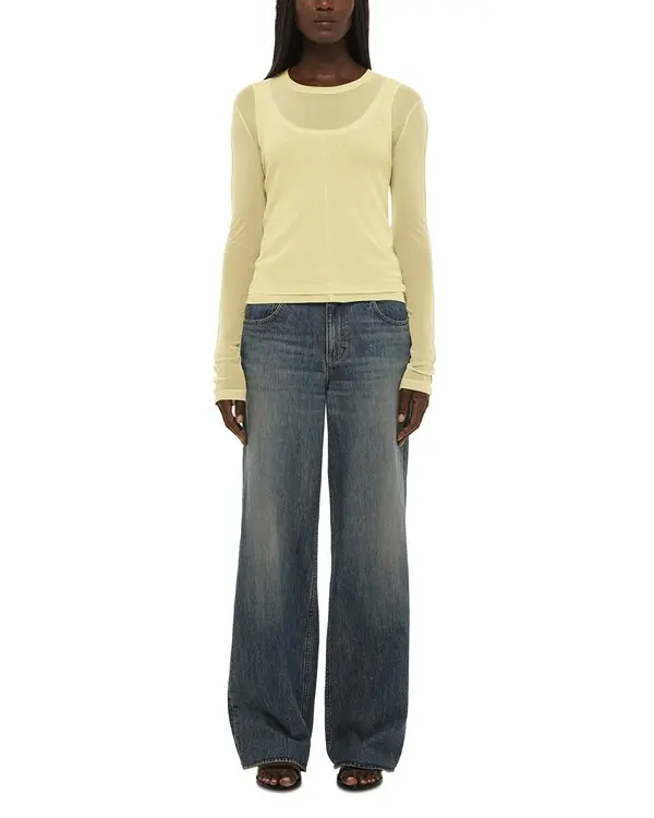 Helmut Lang Mesh Layered Tee - Limoncello