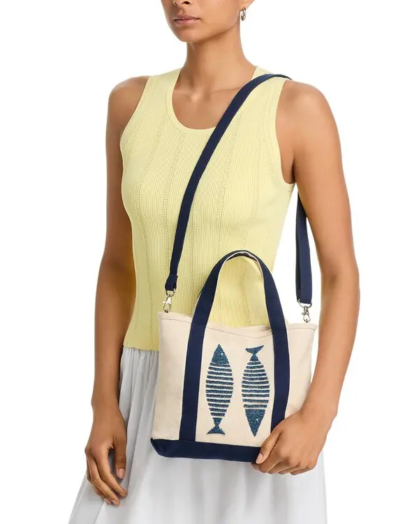 Aqua Mini Canvas Tote - Blue