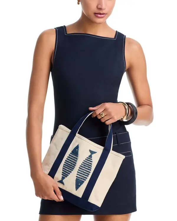 Aqua Mini Canvas Tote - Blue