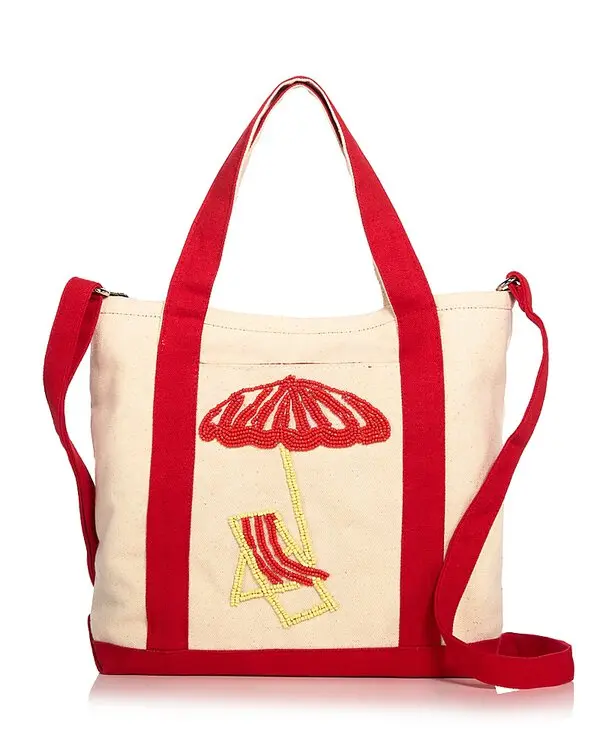 Aqua Mini Canvas Tote - Red