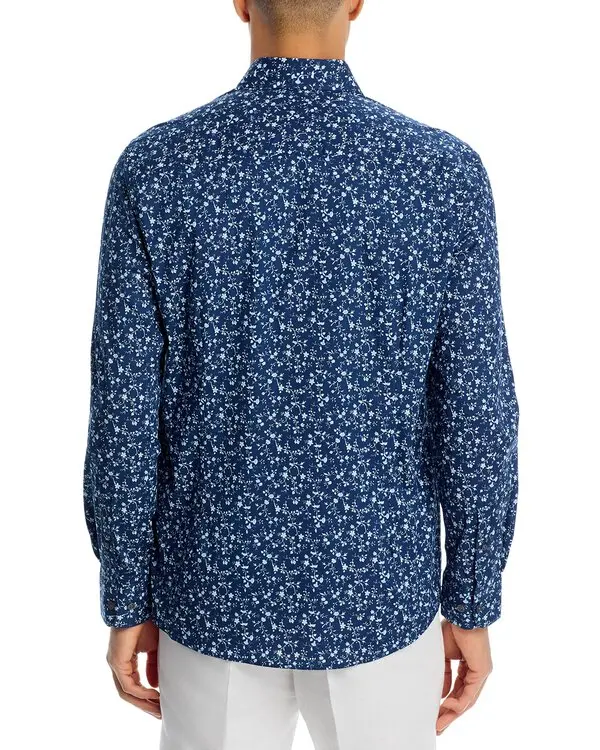 JACK VICTOR Douglas Floral Print Shirt - Navy