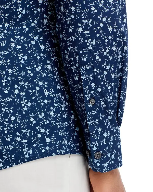 JACK VICTOR Douglas Floral Print Shirt - Navy
