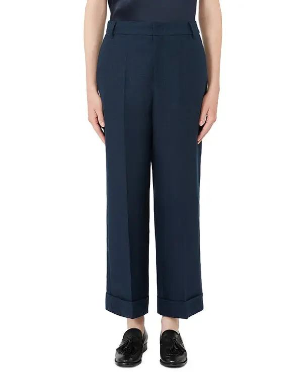 Max Mara Smmanselmo Linen Trousers - Midnight Blue