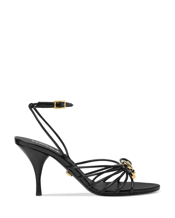 Versace Embellished Leather Sandals
