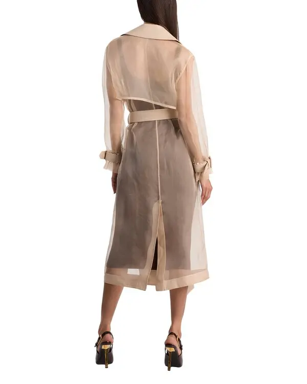 Alice + Olivia Silvia Mixed Media Trench Coat