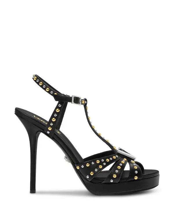 Versace Embellished Strappy Sandals - Black Versace