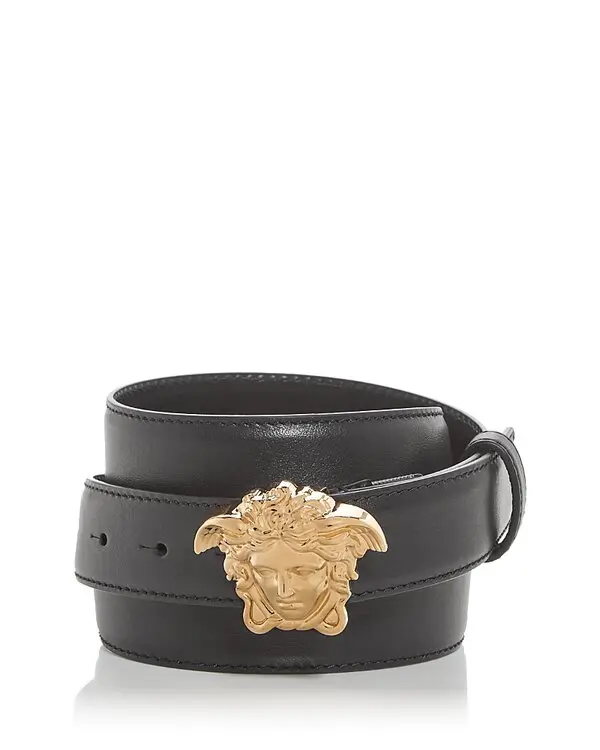 Versace Medusa Leather Belt - Black