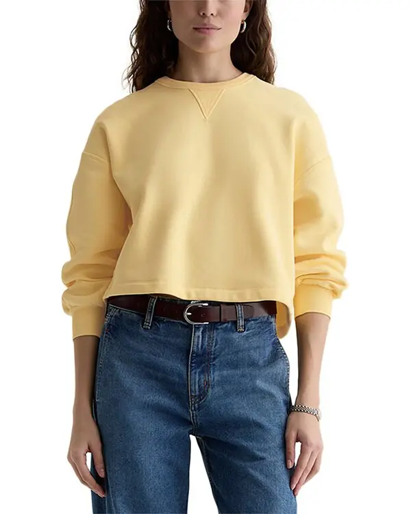 Ag Roselle Crewneck Cropped Sweatshirt - Sunlight Yellow