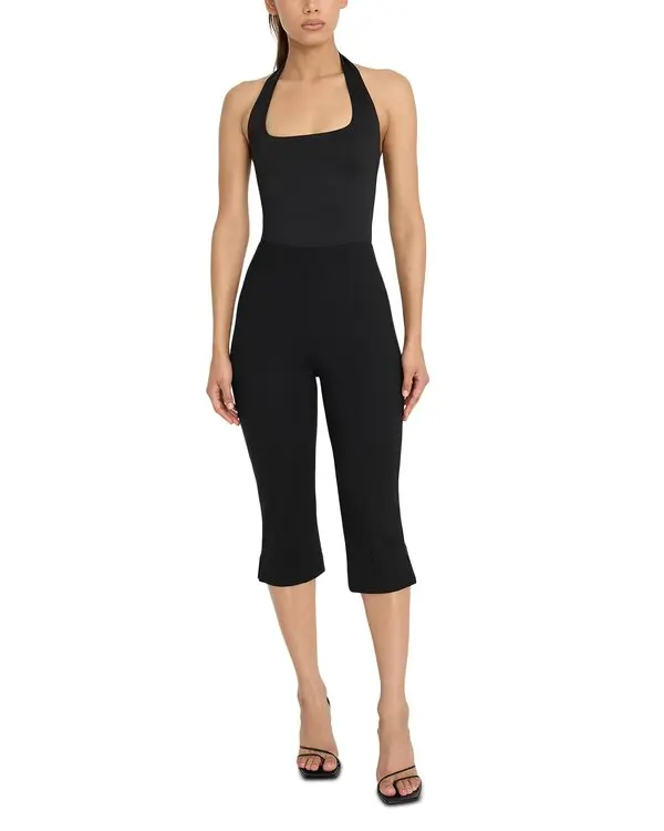Good American Sculpting Halter Square Neck Bodysuit - Black