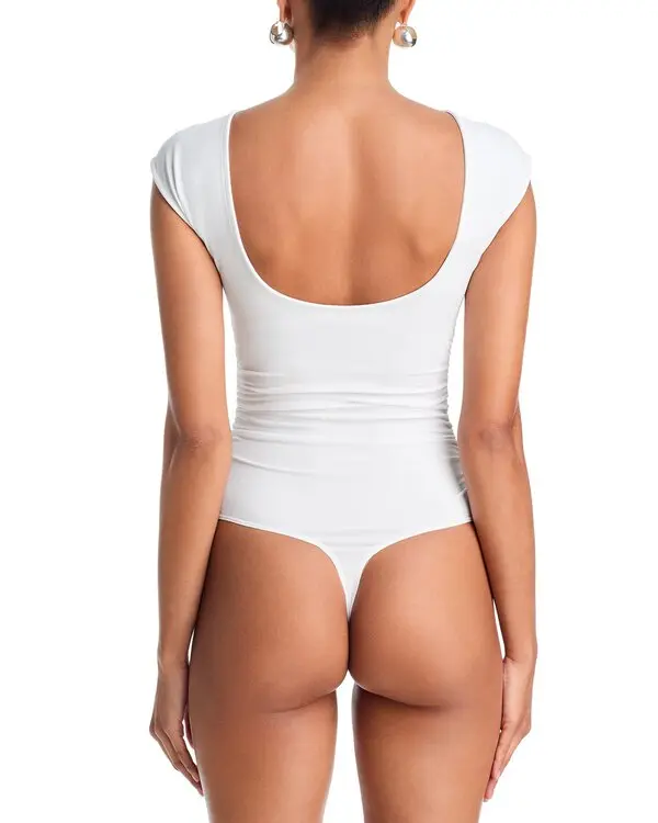 Good American Super Stretch Open Back Bodysuit - White