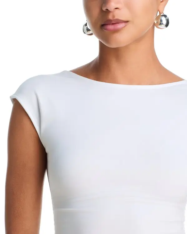 Good American Super Stretch Open Back Bodysuit - White