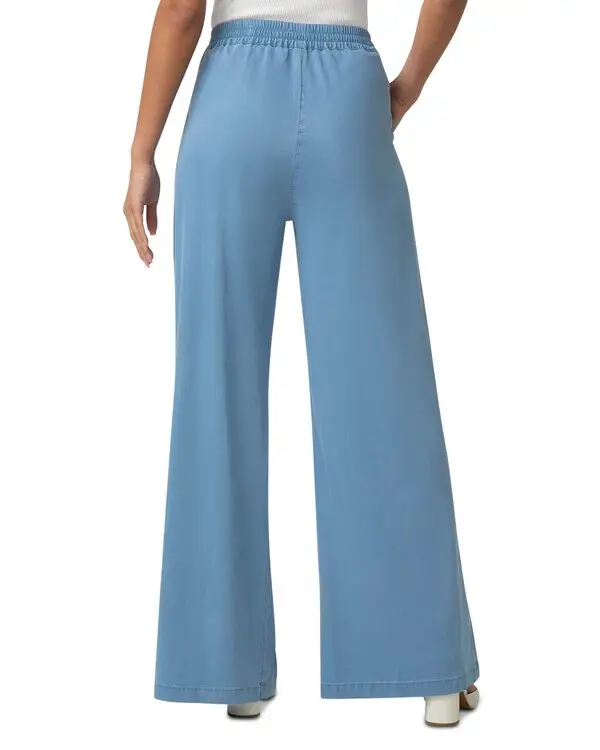 Hue Fluid Denim Palazzo Pants - Chambray Wash