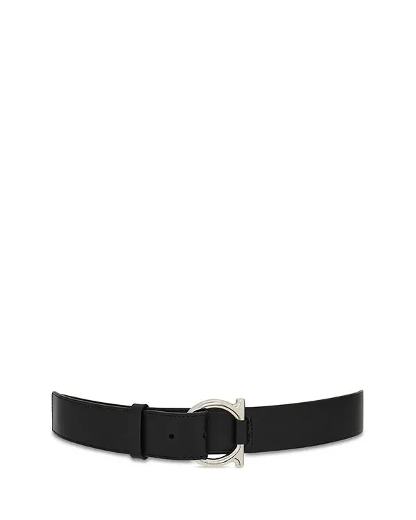 FERRAGAMO Gancini Leather Belt - Nero
