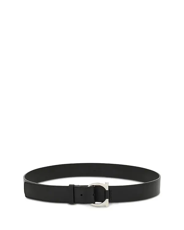 FERRAGAMO Gancini Leather Belt - Nero