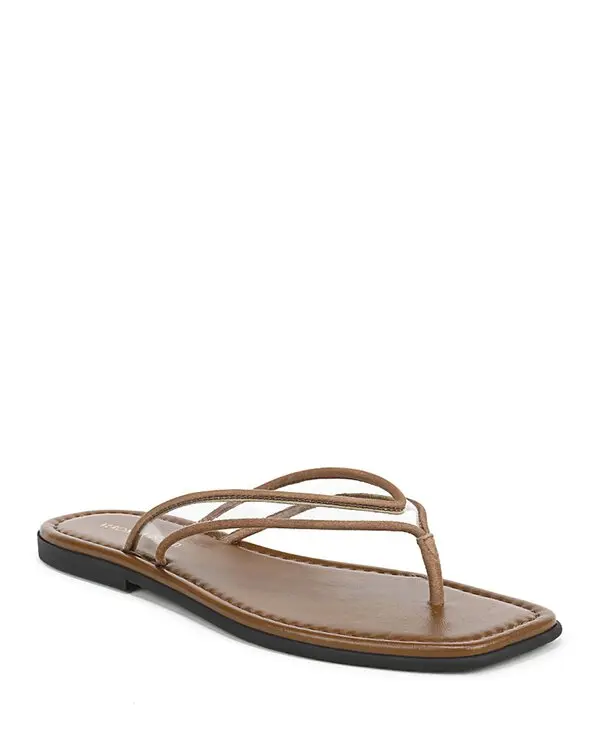 Veronica Beard Clea Piping Jelly Sandals - Clear/chestnut