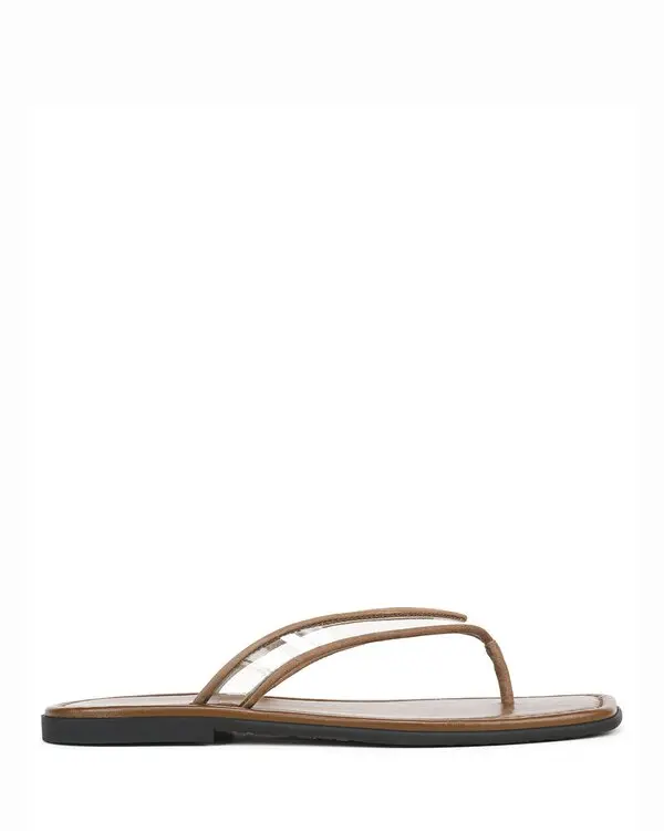 Veronica Beard Clea Piping Jelly Sandals - Clear/chestnut