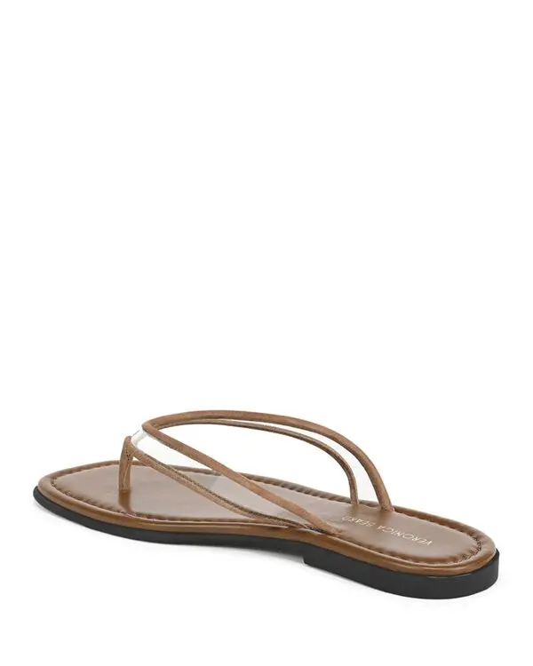 Veronica Beard Clea Piping Jelly Sandals - Clear/chestnut