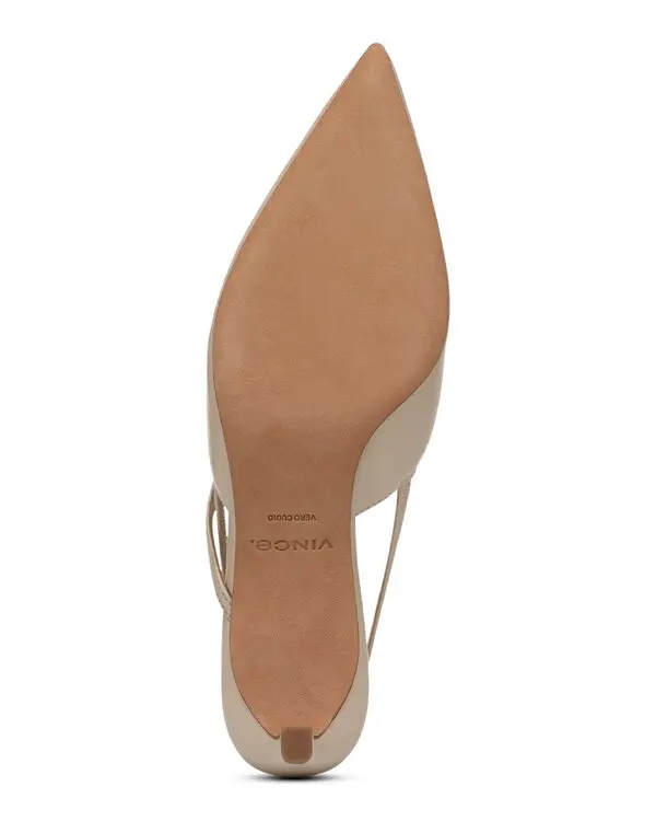 Vince Clara Pointed Slingback Pumps - Birch Sand