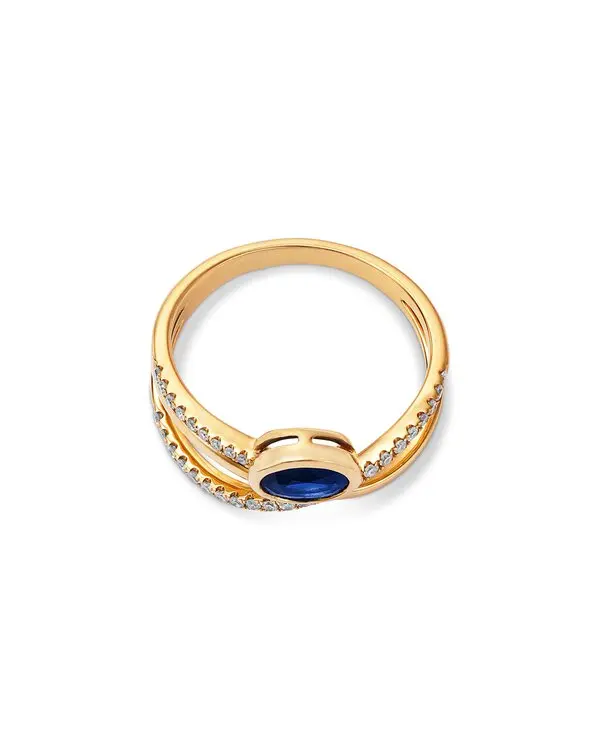 Bloomingdale'S Sapphire And Diamond Crossover Ring