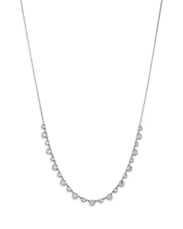 Bloomingdale'S Diamond Bezel Station Necklace In 14k 1.80 Tcw - White Gold