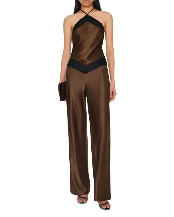 REFORMATION Jillian Silk Top - Pinecone