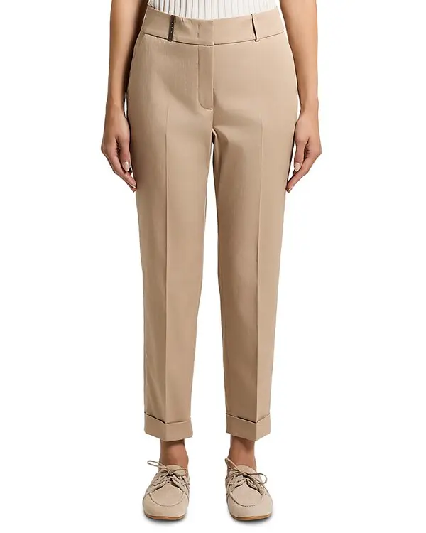Peserico Slim Cuffed Pants - Golden Beige