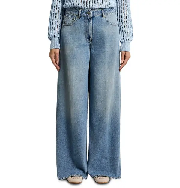 Peserico Low Rise Wide Leg Jeans - Ink