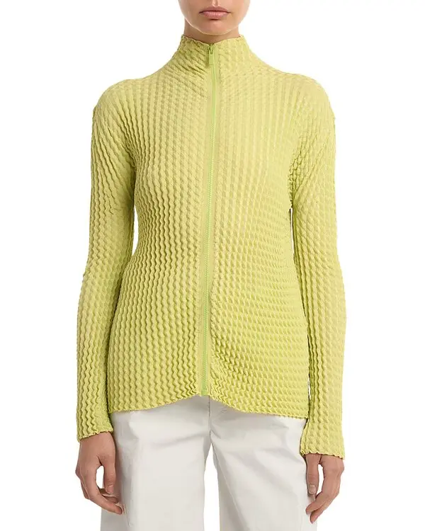 Issey Miyake Spongy Zippered Top - Light Green