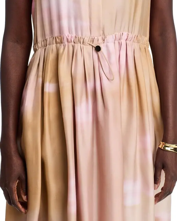 Fabiana Filippi Silk Short Sleeve Shirt Dress - Beige Overflow